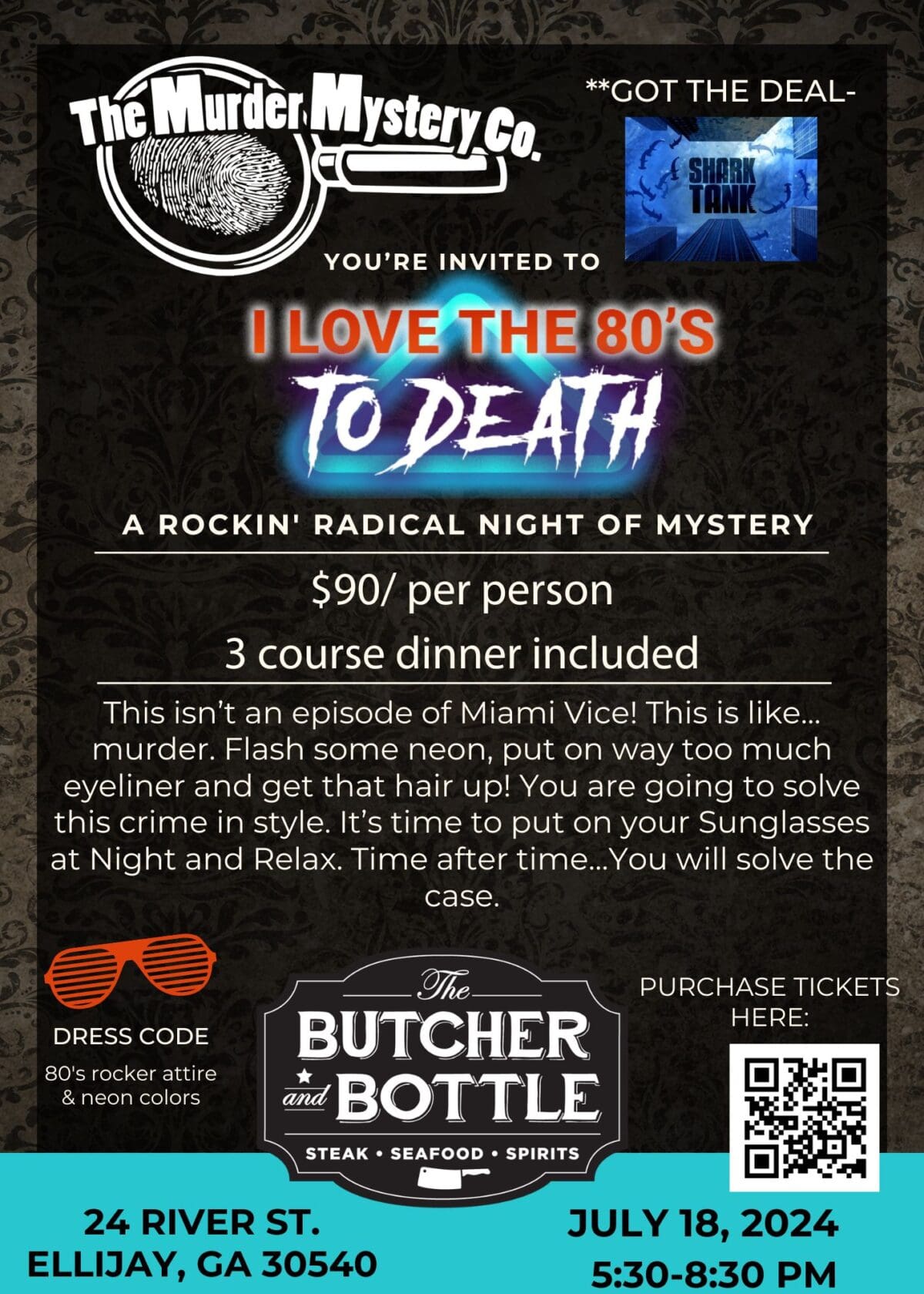 Murder Mystery Dinner- I love the 80's to death! - Gilmer County Chamber
